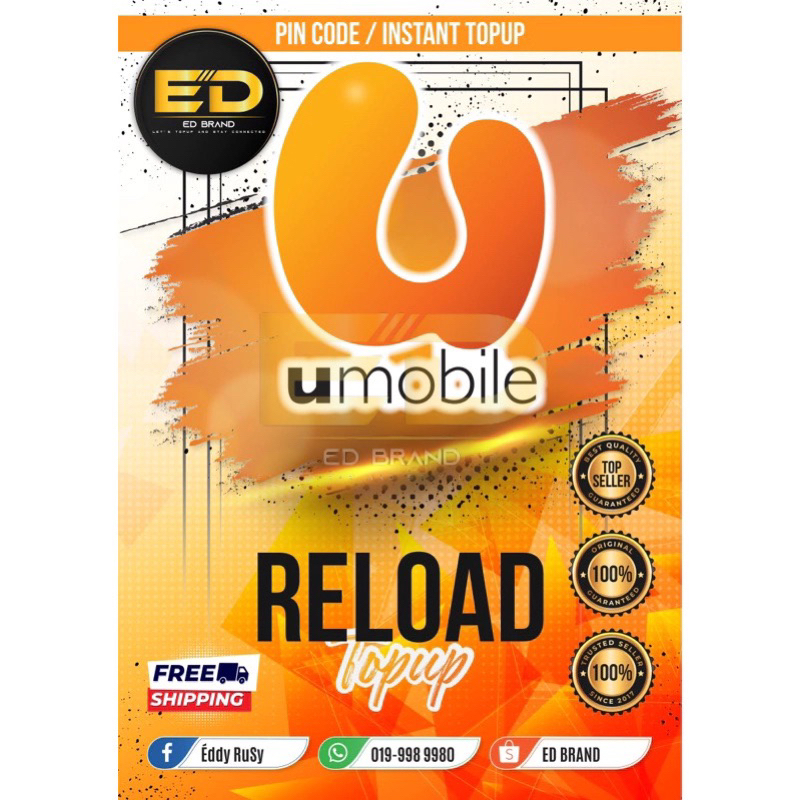 ⭐️SUPER FAST⭐️‼️FREE SHIPPING‼️MINIMUM RM5 ‼️UMOBILE RELOAD TOPUP PREPAID MURAH‼️PIN CODE OR ...