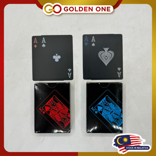 54pcs Fine-quality Plastic PVC Poker Waterproof Black Playing Cards ...