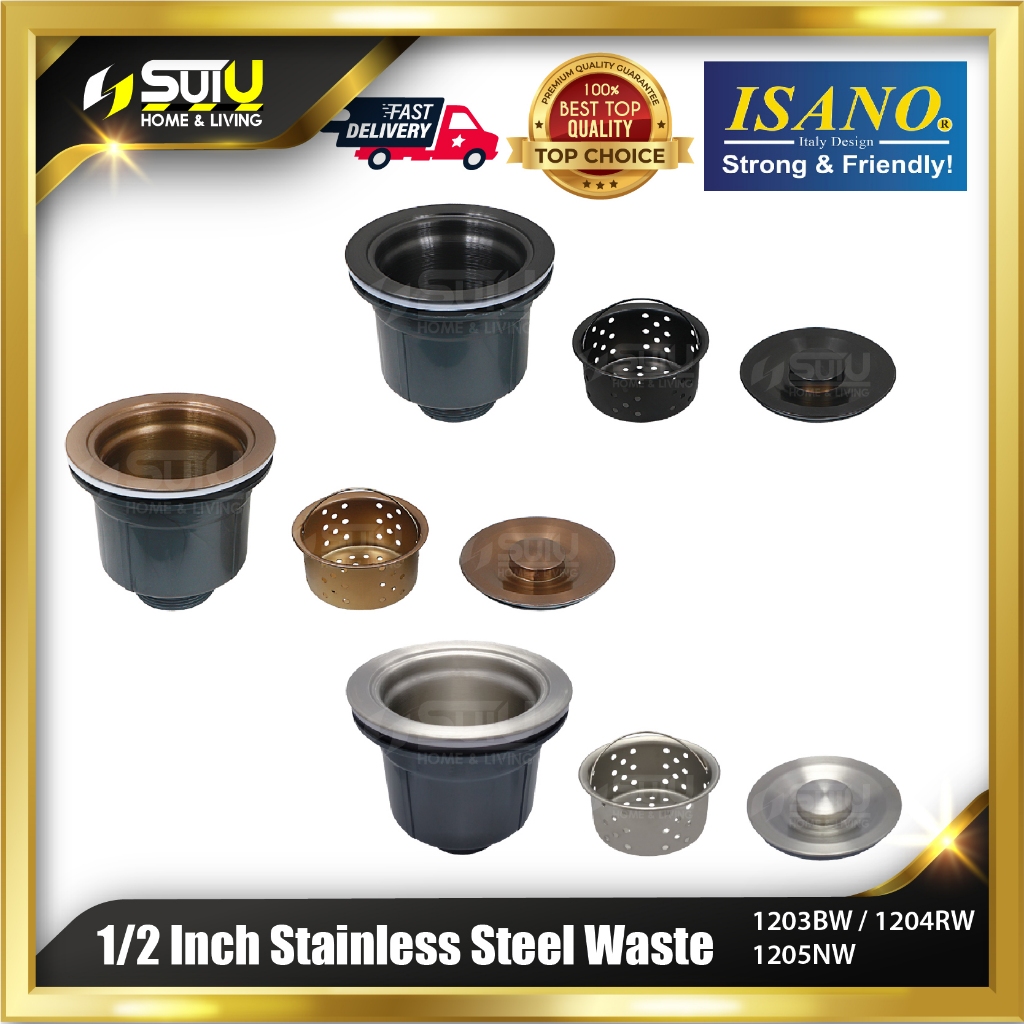 ISANO 1203BW 1204RW 1205NW 1/2 Inch Stainless Steel Waste | Shopee Malaysia