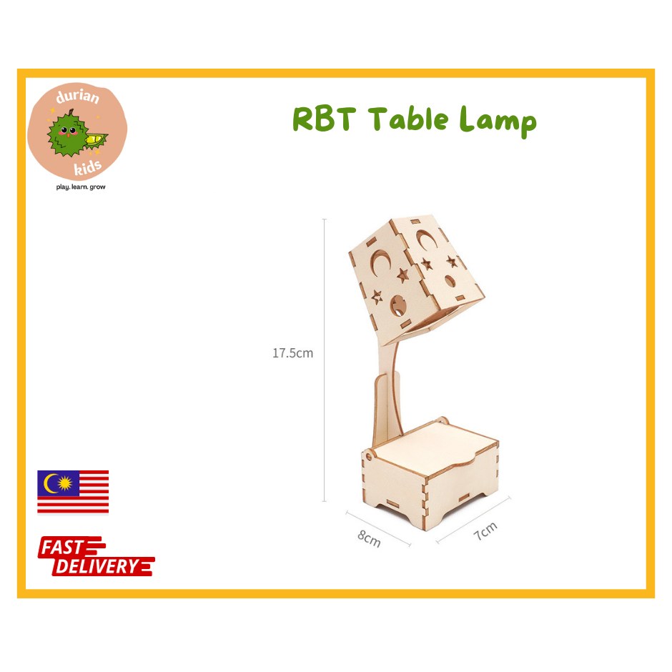 RBT Colorful Table Lamp Material / DIY Assembled wooden set English ...