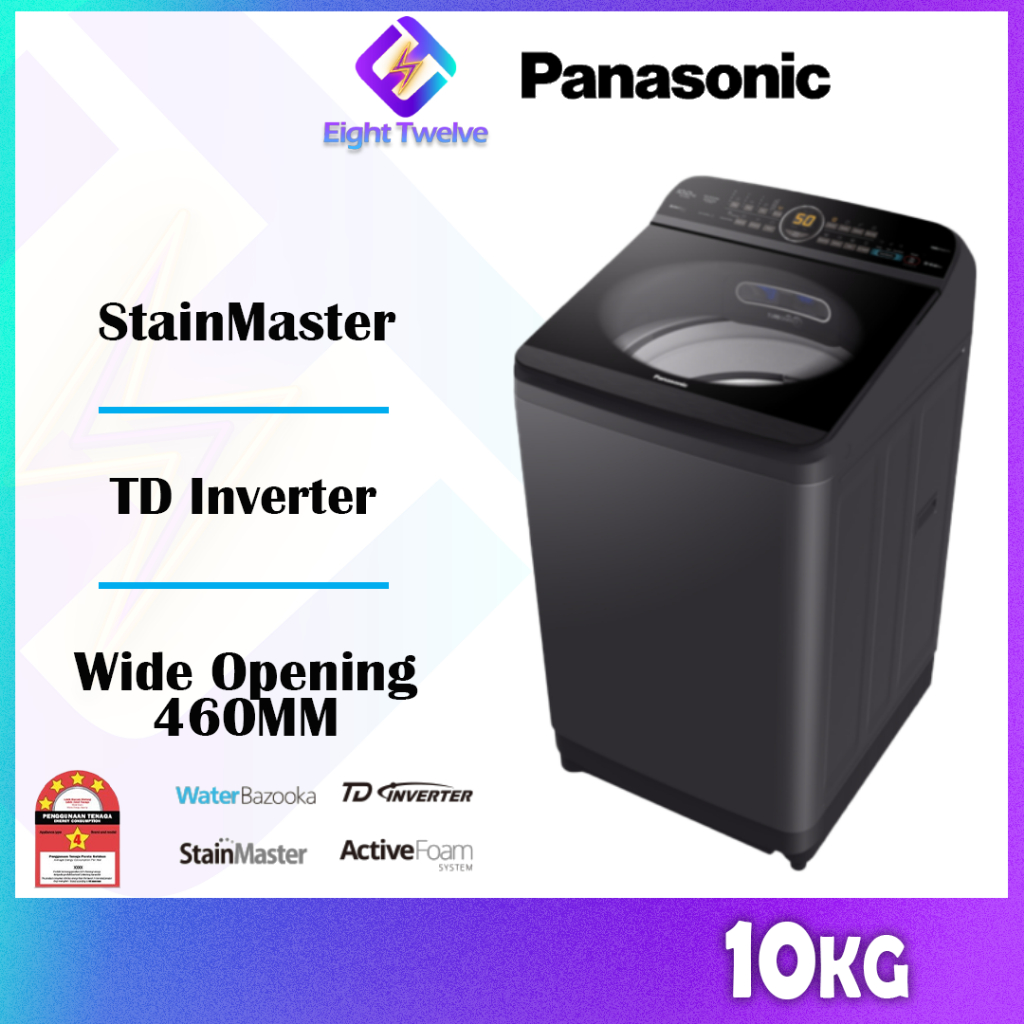 PANASONIC Inverter Top Load Washing Machine Water Bazooka StainMaster ...