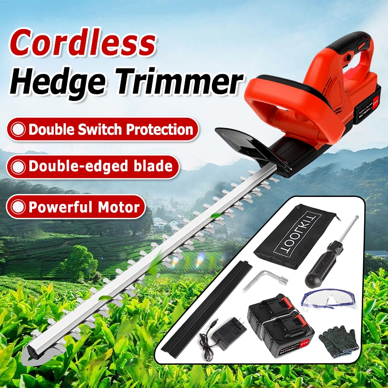Cordless Hedge Trimmer 998Vf Rechargeable Battery Electric Grass Shrub ...