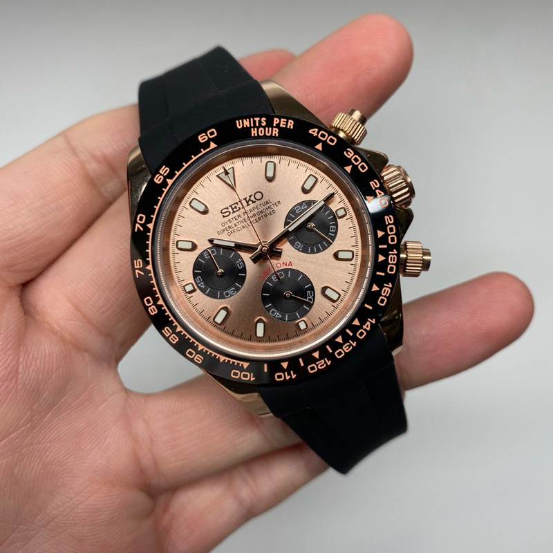 【Rose Gold Daytona】 Seiko Mod Jam Tangan Mekanikal Automatik ｜Seiko Mod ...