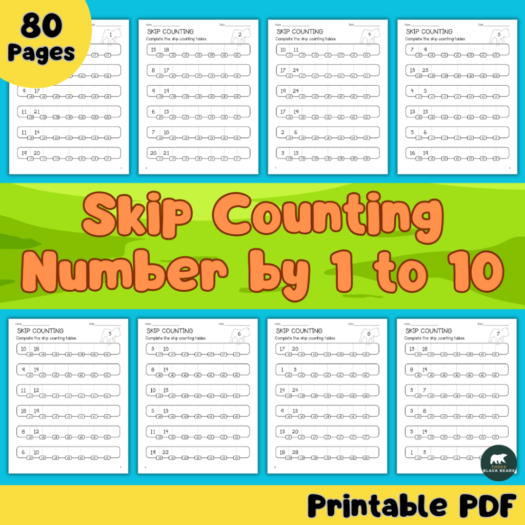Printable Skip Counting Number by 1 to 10 Worksheets for Kids [PDF ...