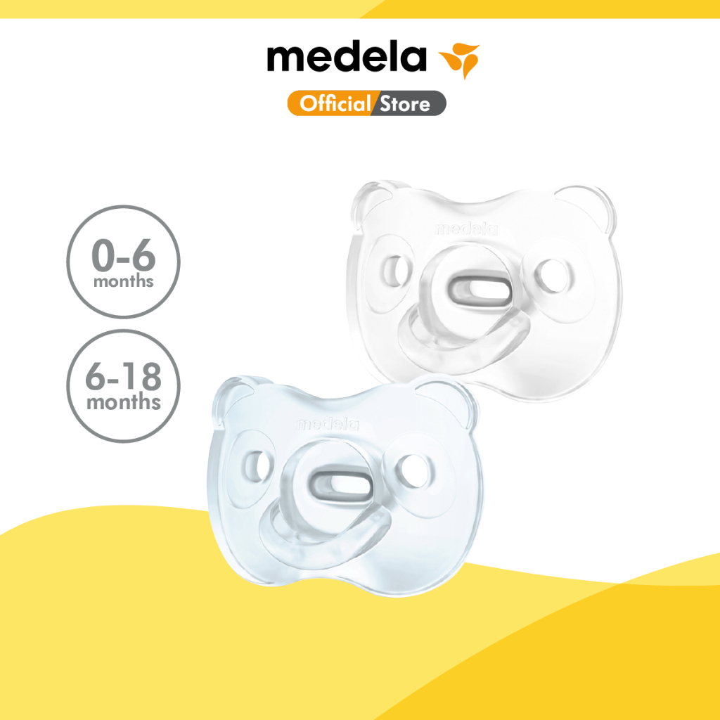 Medela Baby Soft Silicone Duo Pacifier 0-6 Months/6-18 Months (2 Pcs ...