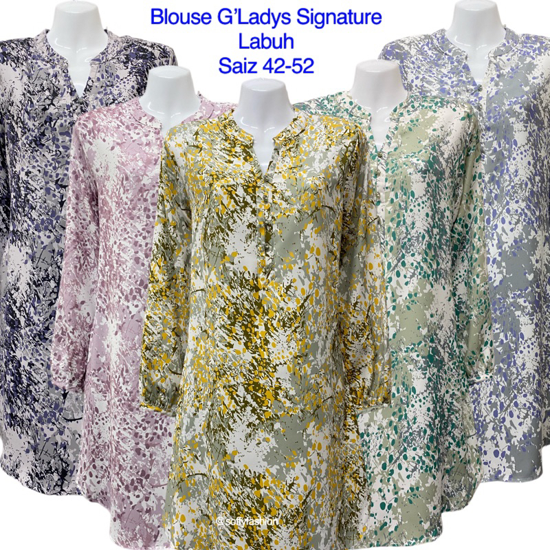 NEW BLOUSE G’Ladys Gladys Signature LABUH SAIZ 42-54 | Shopee Malaysia