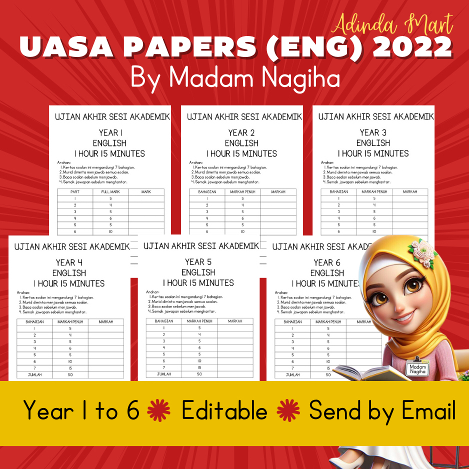 UASA Papers English Subject 2022 Year 1 to 6. Ujian Akhir Sesi Akademik ...