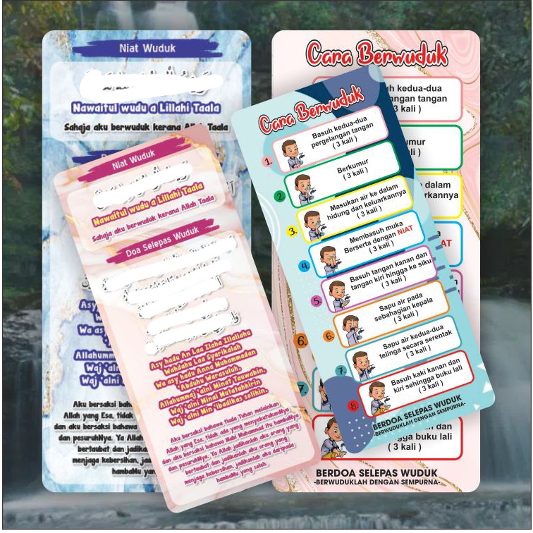 Sticker Panduan Berwuduk dan Niat wuduk beserta Doa untuk Anak, Cara ...