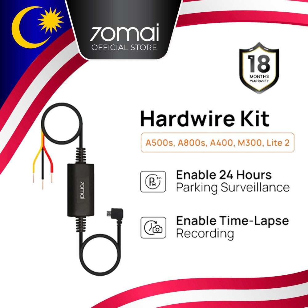 70mai Hard Wire Fuse Kit for 24 Hours Non-Stop Recording Parking ...