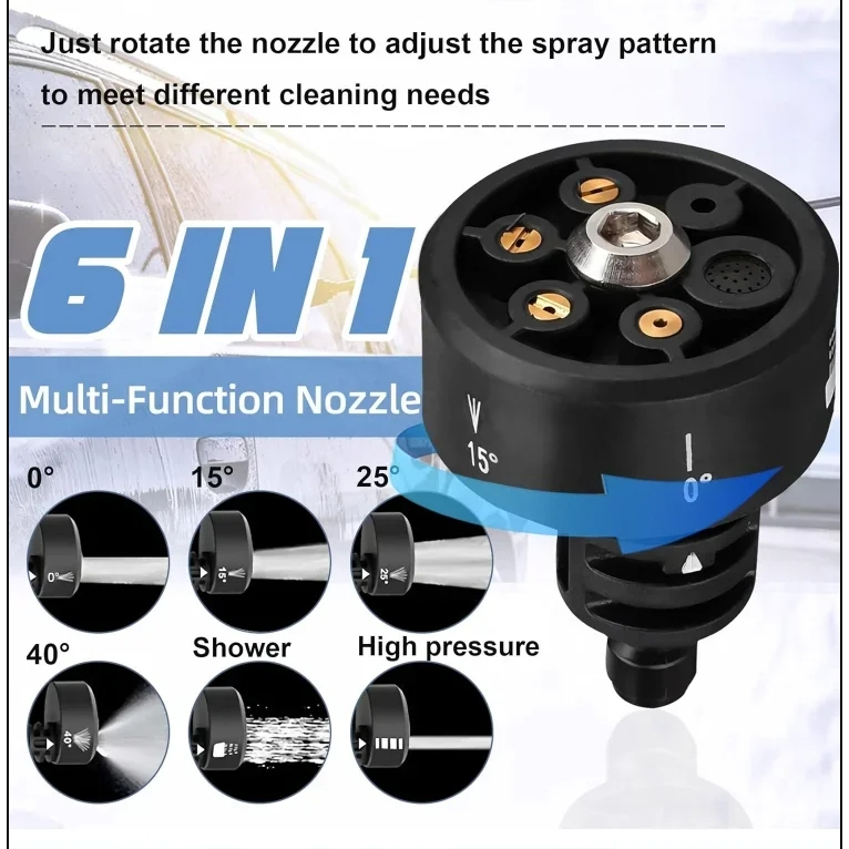 6in1 high -pressure nozzle Washing Spray Nozzle 1/4 Inch High Pressure ...