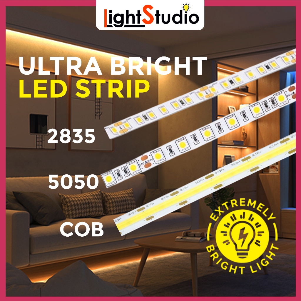 Ultra Bright Indoor LED Strip Light 2835/5050/COB [5 Meter] | Shopee Malaysia