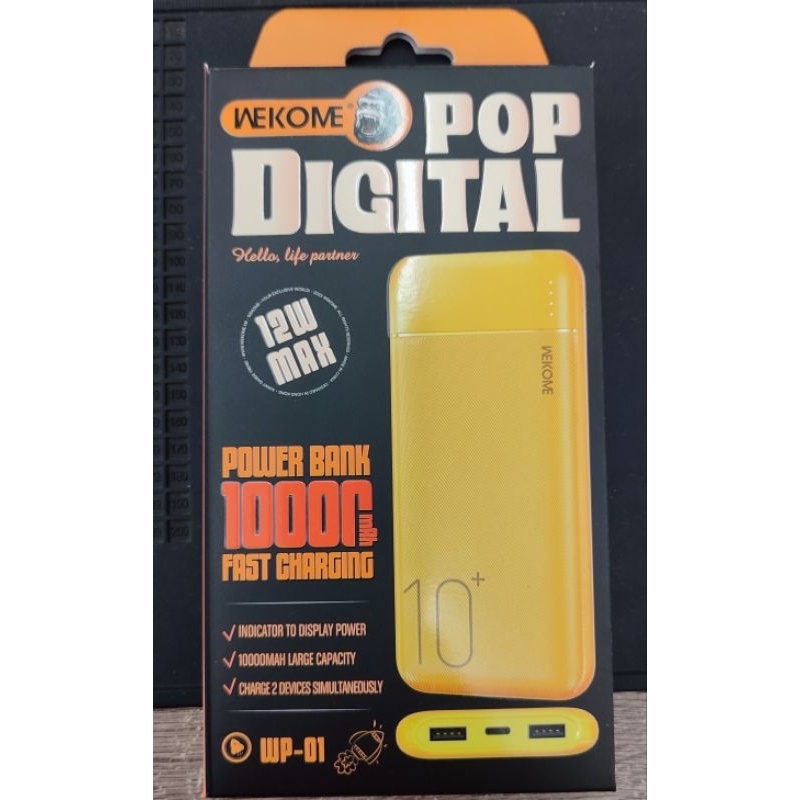 WEKOME POP DIGITAL 2 PORT 10000MAH POWER BANK (YELLOW) | Shopee Malaysia