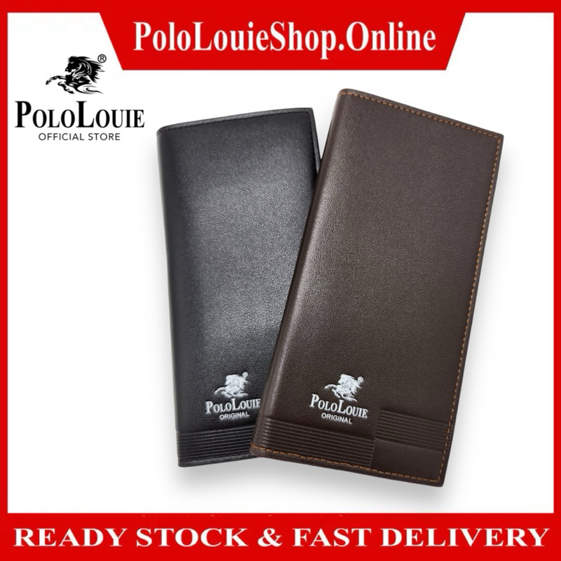 Original Polo Louie Men Women Vintage Leather Long Bi-fold Wallet Card ...
