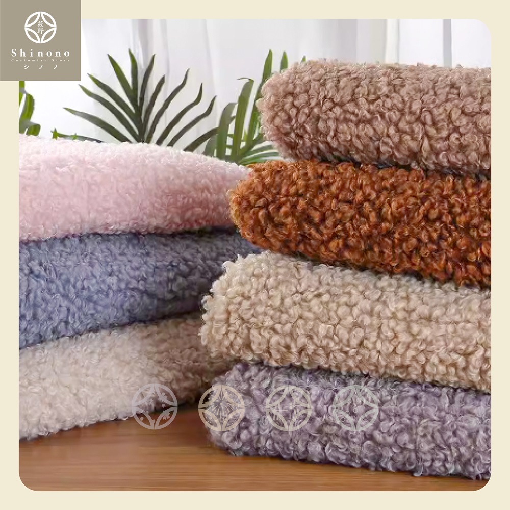 (Kain Bulu Kerinting Palsu) Faux Curly Fur Fabric 100% Teddy Plush ...