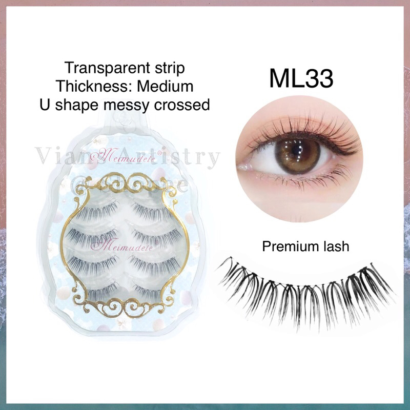 (1, 4 Pairs) Eyelashes ML33 premium lash 假睫毛日系 透明梗自然上镜 bulu mata palsu ...