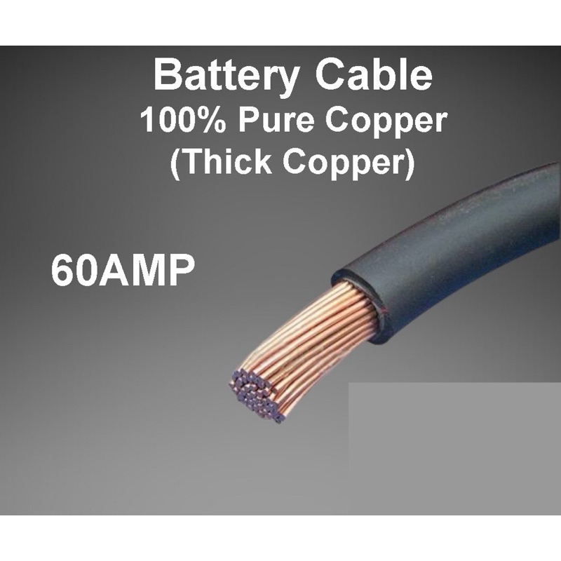 1 Feet x Battery Cable 60A 6.0mm for Car Cable Earth 100% Copper ...