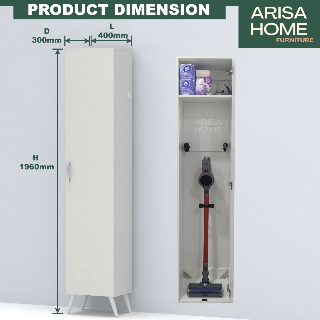 ArisaHome Vacuum Cleaner Tall Cabinet Holder Rack / Storage Cabinet ...