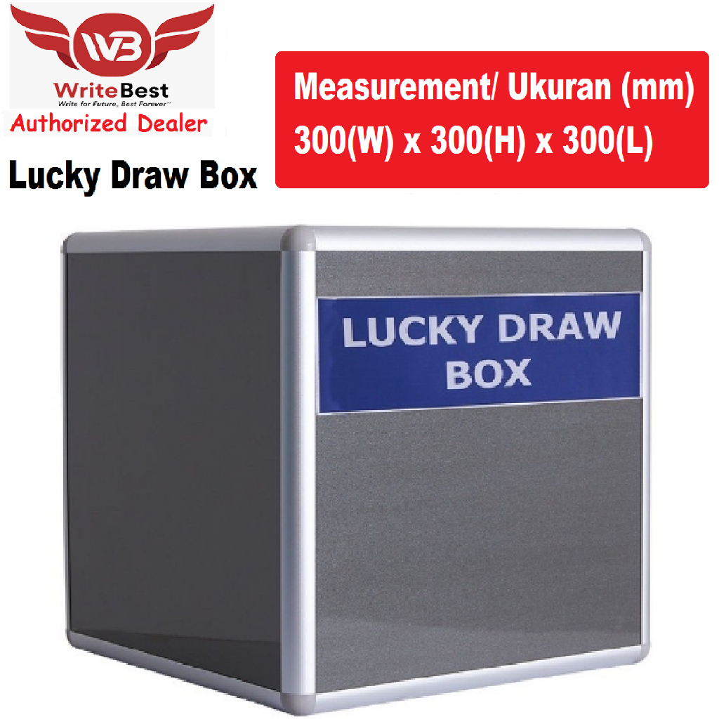 WRITEBEST Metal Lucky Draw Box 300mm(W) x 300mm(H) x 300mm(L) Party ...