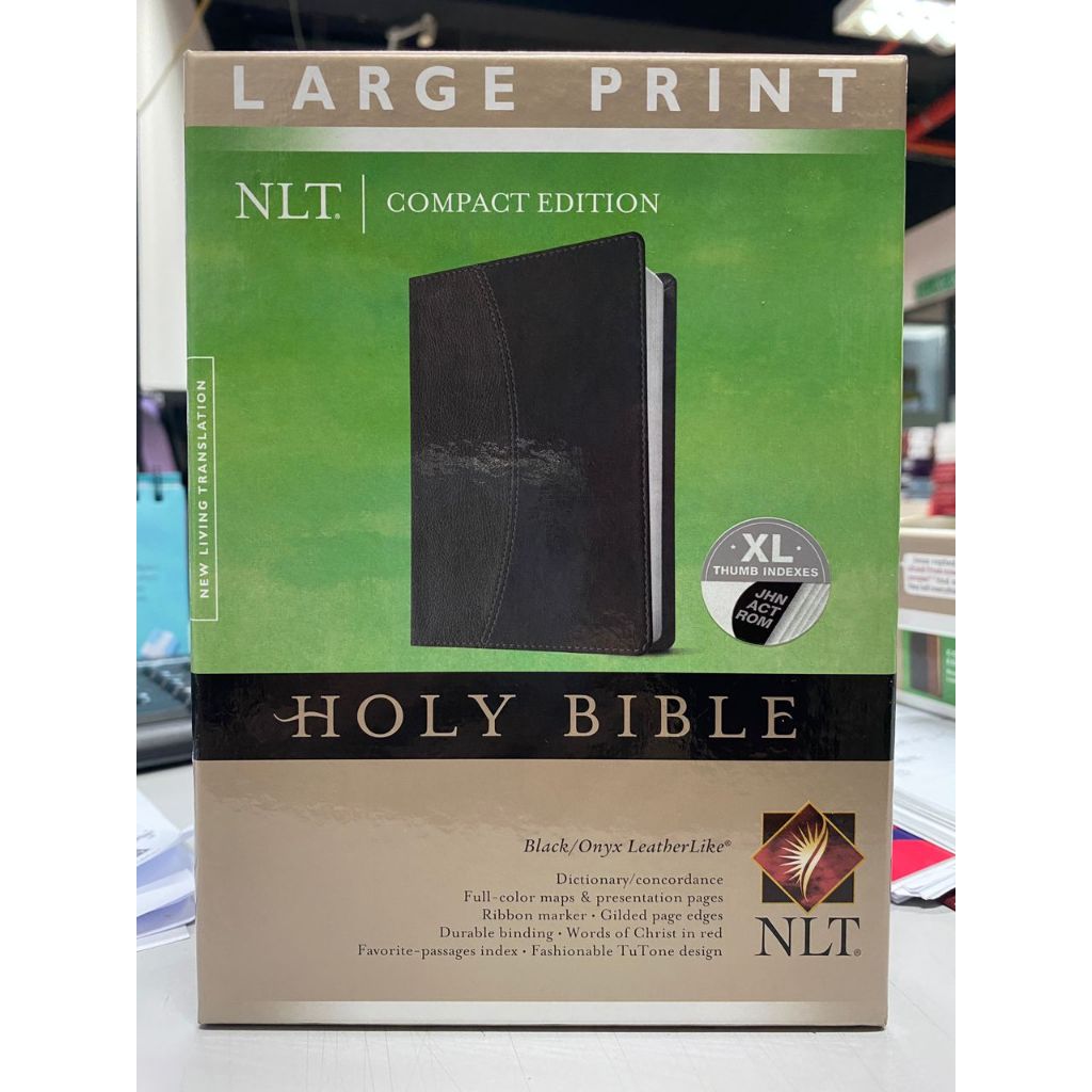NLT Compact Edition Bible Large Print Leather Like TuTone Red Letter ...