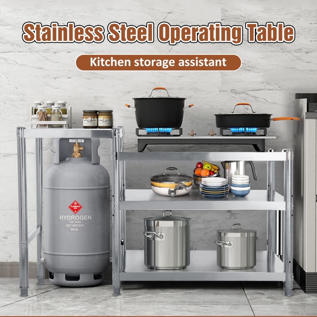 Stainless steel kitchen storage rack three-layer gas stove liquefied ...