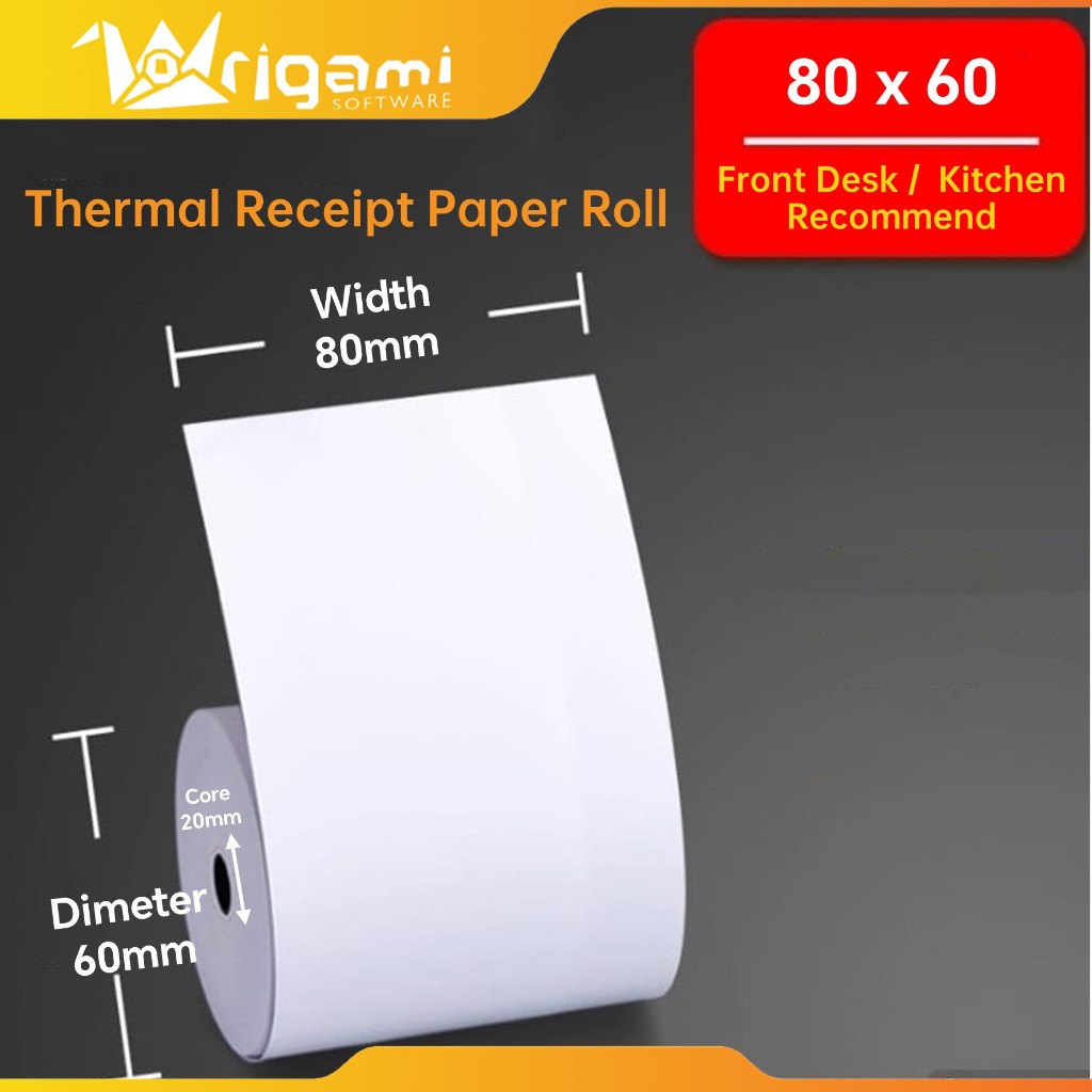 Thermal Receipt Paper Roll / Resit Paper Roll / 80mm x 60mm | Shopee ...