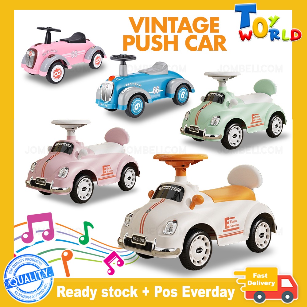 VINTAGE PUSH CAR kids retro push car ride on | Shopee Malaysia