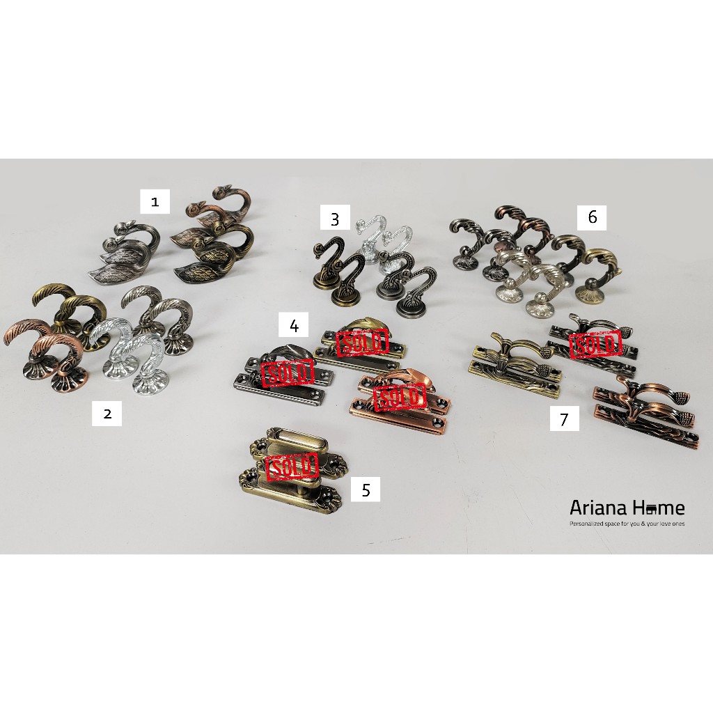 2pcs Curtain Side Hooks Tie Back Hook Holdbacks 🔥 Cangkuk Tepi Langsir ...