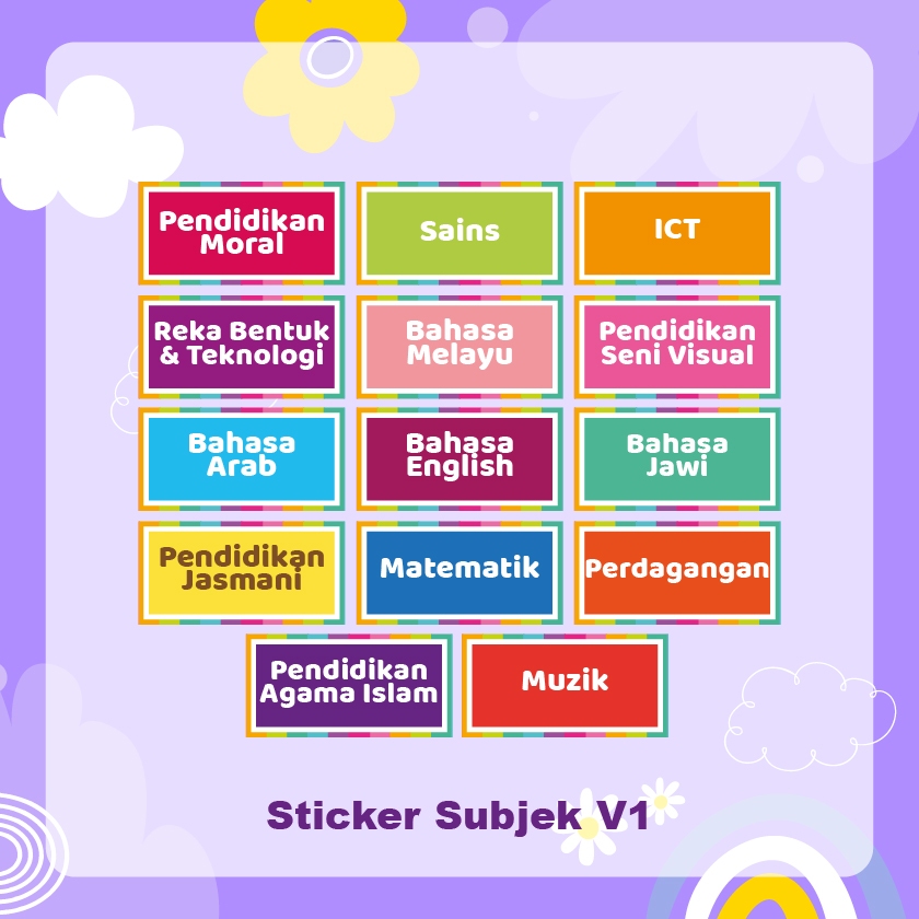Sticker subjek | Kawaiiyo | Shopee Malaysia
