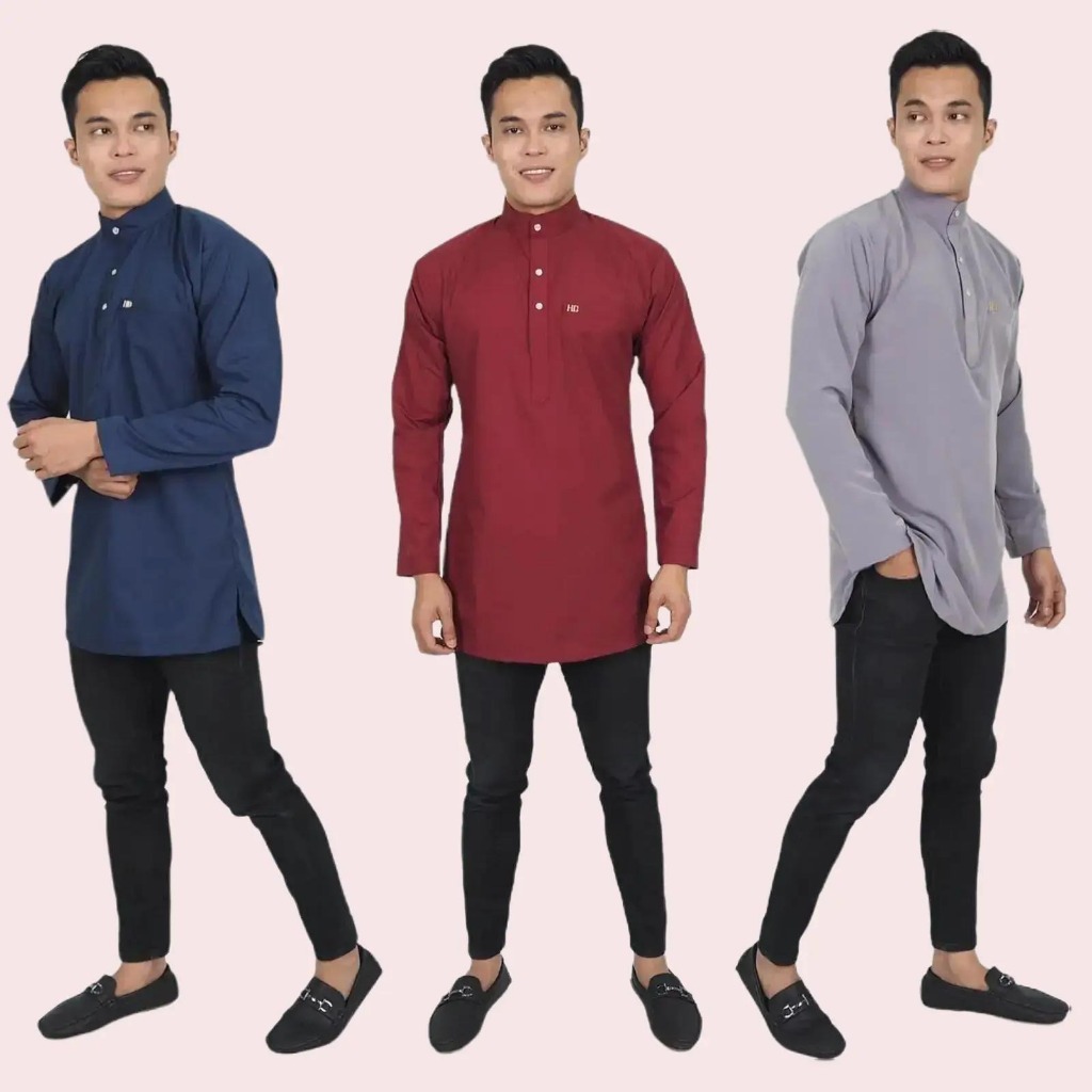 Muslim Men Fashion Slim Fit Kurta / Baju Raya 2025 / Kurta Lelaki ...