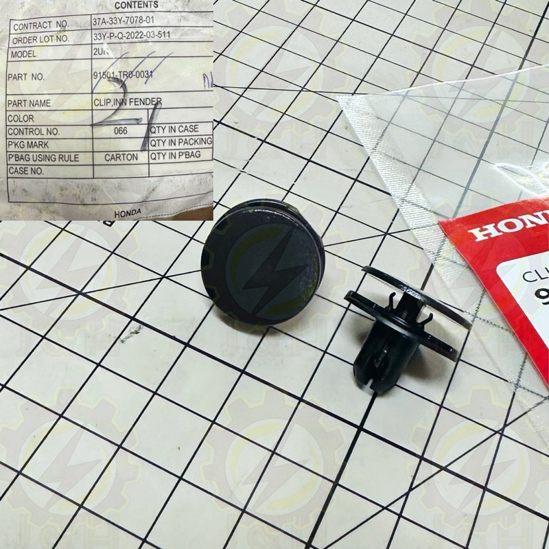 91501-TR0-003 ORI HONDA INNER FENDER CLIP / MUDGUARD CLIP FOR CITY ...