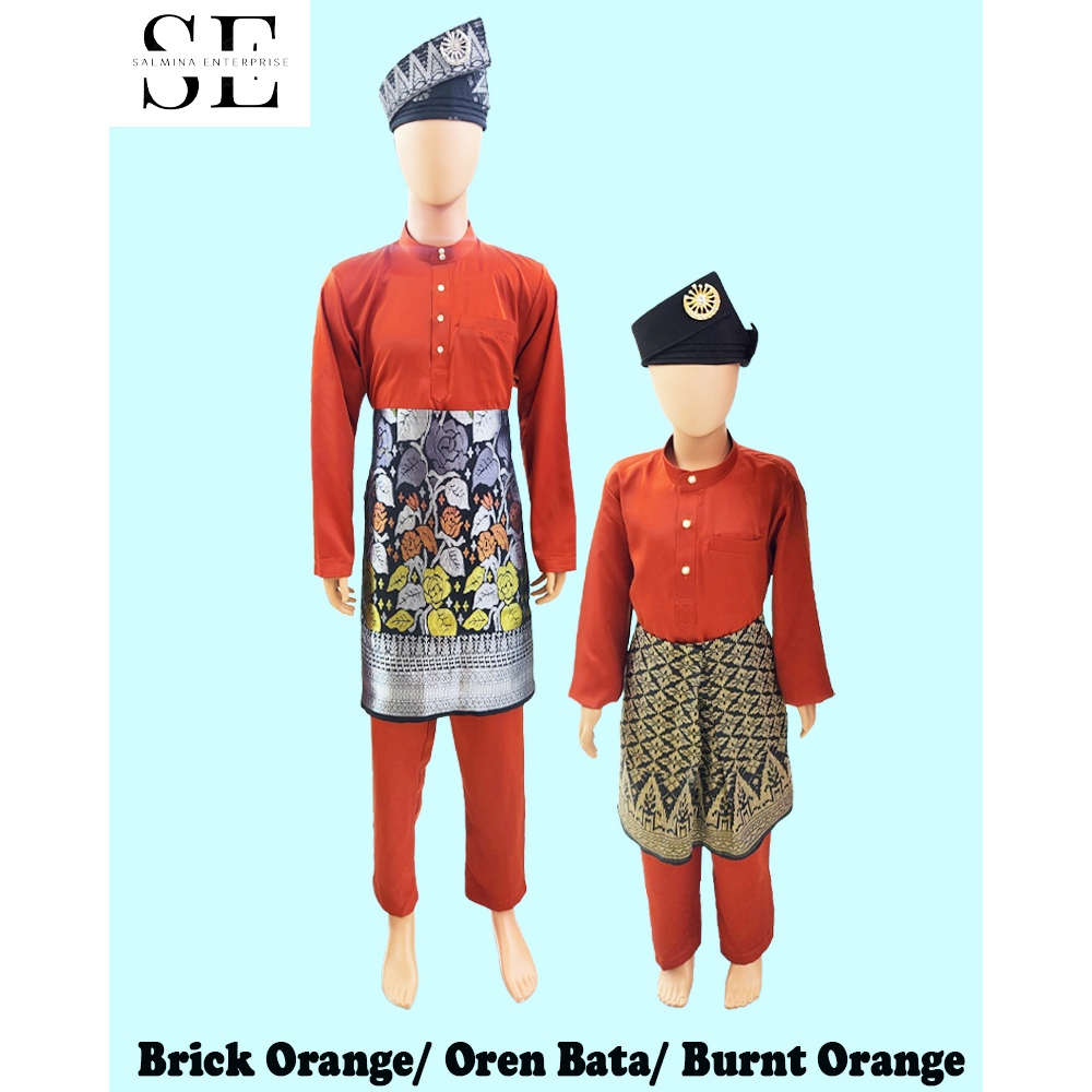 [BRICK ORANGE/OREN BATA/BURNT ORANGE] BAJU MELAYU SELANGOR AYAH DAN ...