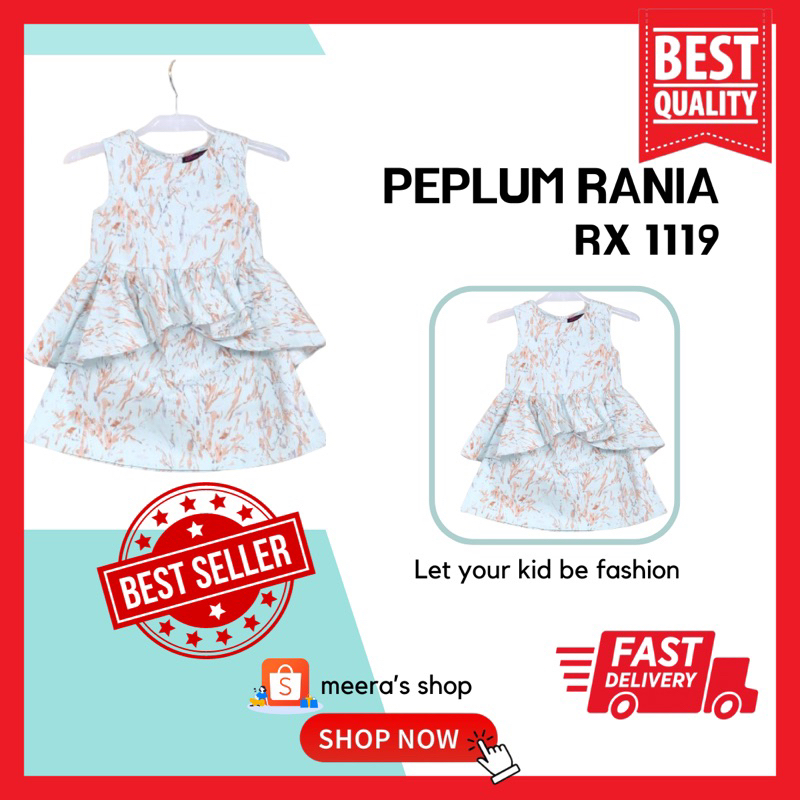 [DHIA] New Dusty Aqua - Baju Peplum Rania Kids( RX 1119 ) | Shopee Malaysia