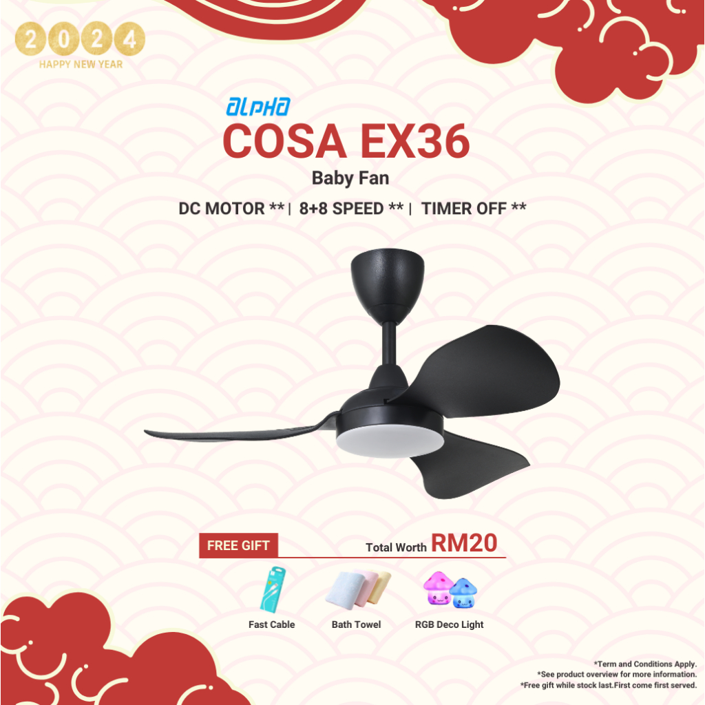 Alpha Cosa EX36 LED DC Motor 8+8 Speed Remote Control | Shopee Malaysia