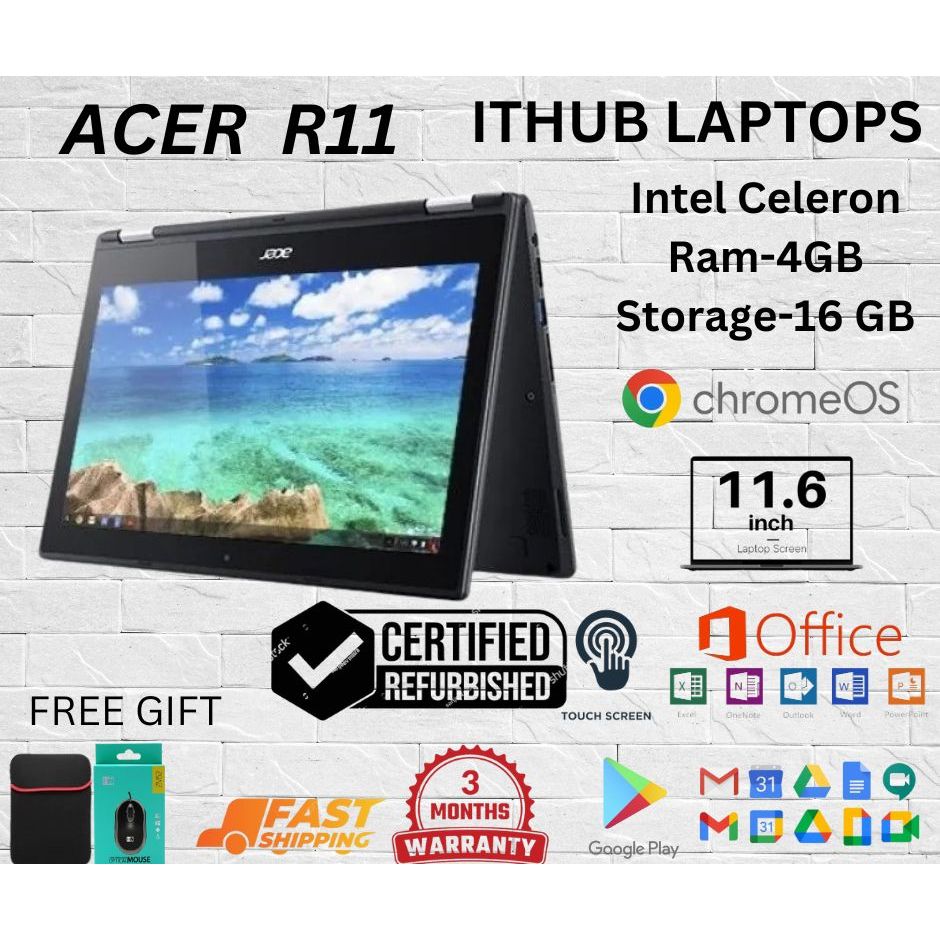 Chepest Acer- R11 Chromebook TouchScreen X360 flip display size 11.6 ...