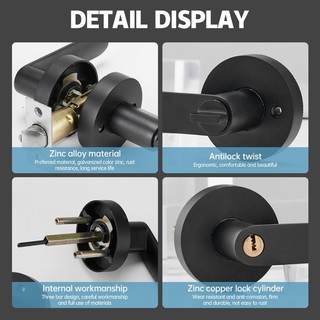 Door Lock Set Tombol Pintu Rumah Tubular Lever Cylindrical Cylinder ...