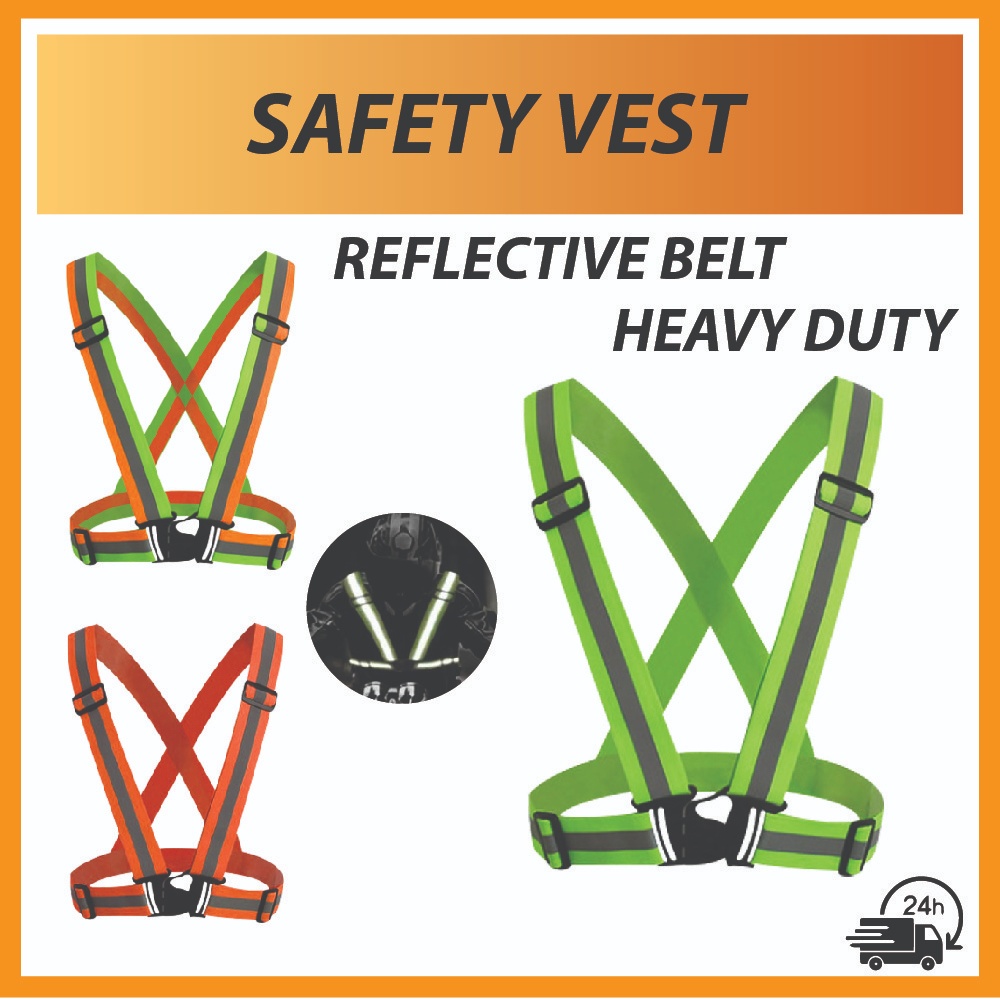 Safety Vest Reflective Belt with Grey Straps Coat Elastic Belt Fabric ...