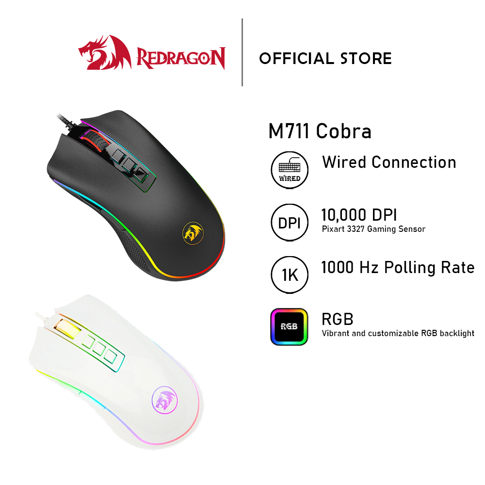 Redragon M711 Cobra 10000DPI RGB Gaming Mouse | Shopee Malaysia