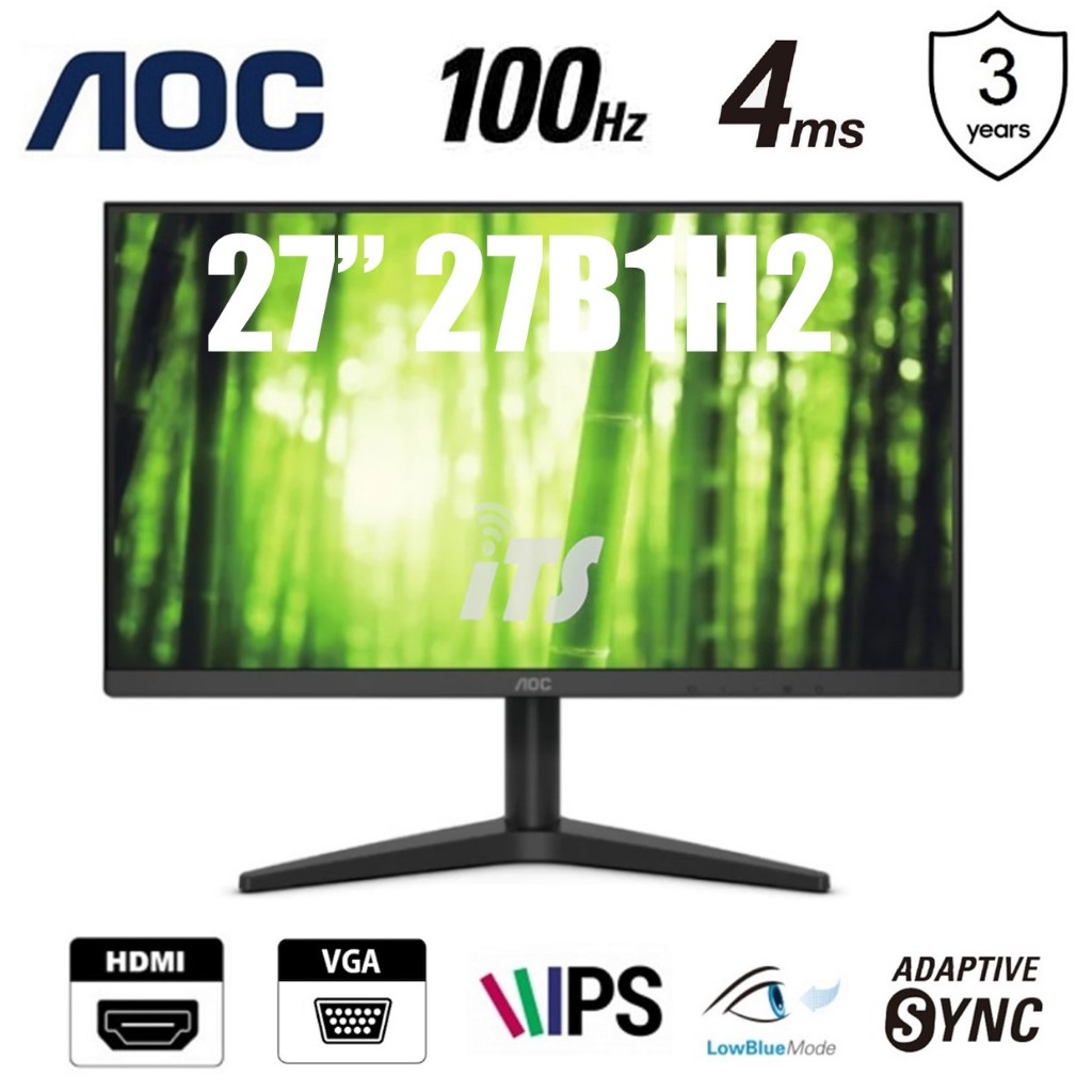 AOC 27" 27B1H 60Hz / 27B1H2 100Hz IPS Ultra Slim FHD Monitor (Black ...