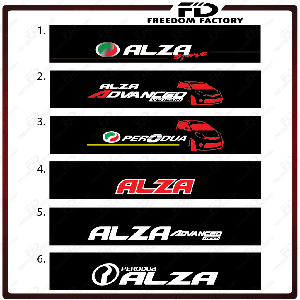PERODUA ALZA Front Windshield Sticker / Sticker Tampal Cermin Depan ...