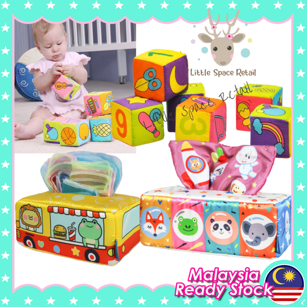 Baby Infants Fabric Blocks Toys Cloth Cube Early Learning Preschool for ...