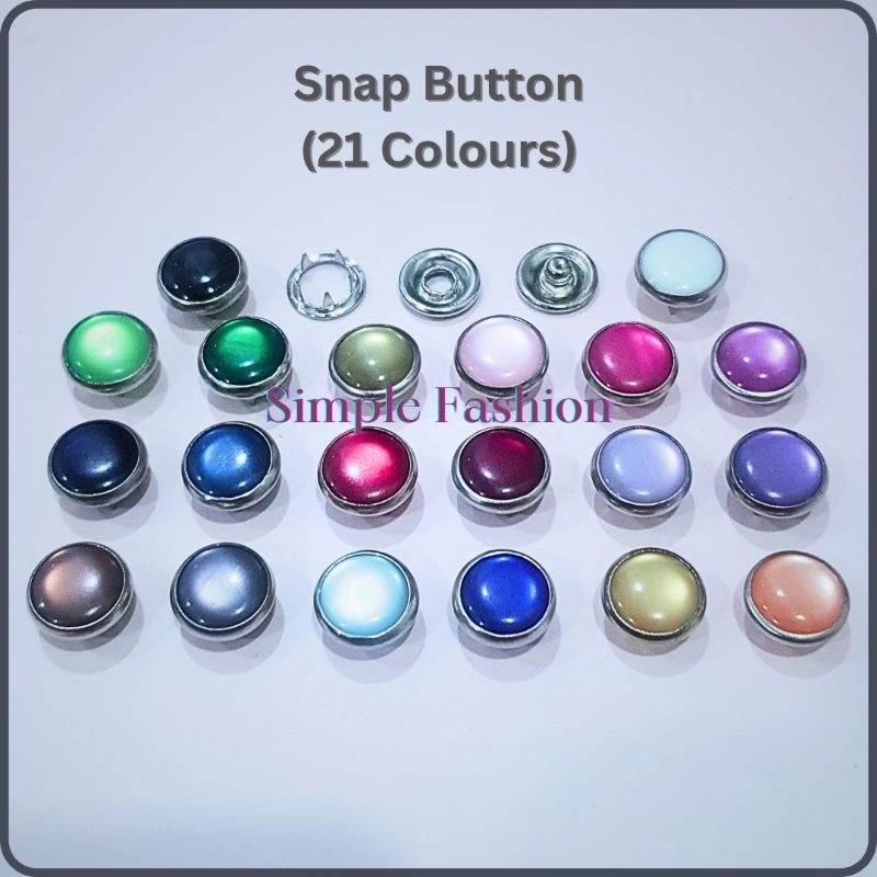 Butang Ketip Mutiara / Pearl Snap Button 12mm (50 sets / pack) | Shopee ...
