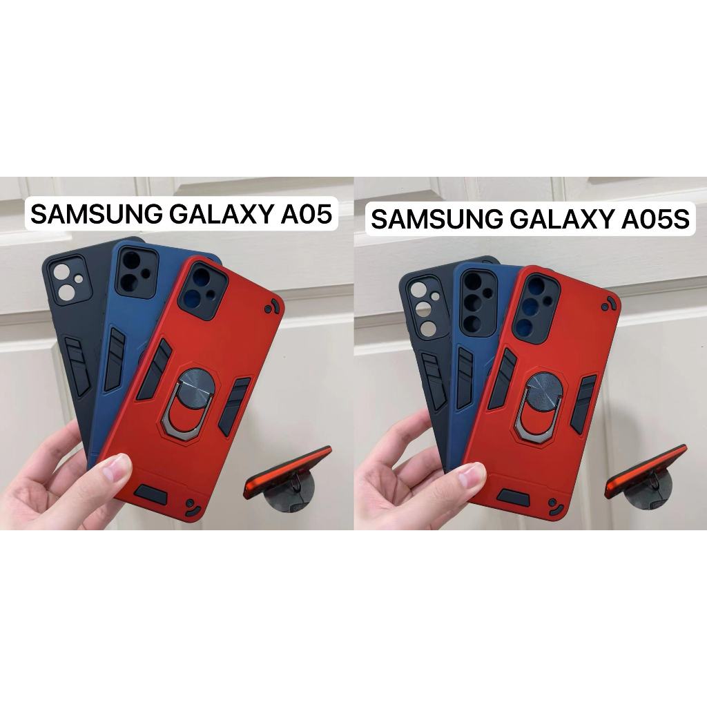 SAMSUNG GALAXY A05/SAMSUNG GALAXY A05S Hybrid Armor Metal Ring Holder ...