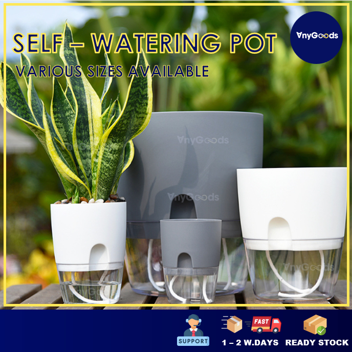 AnyGoods High Transparent Double Layer AS Self Watering Pot Hydroponic ...