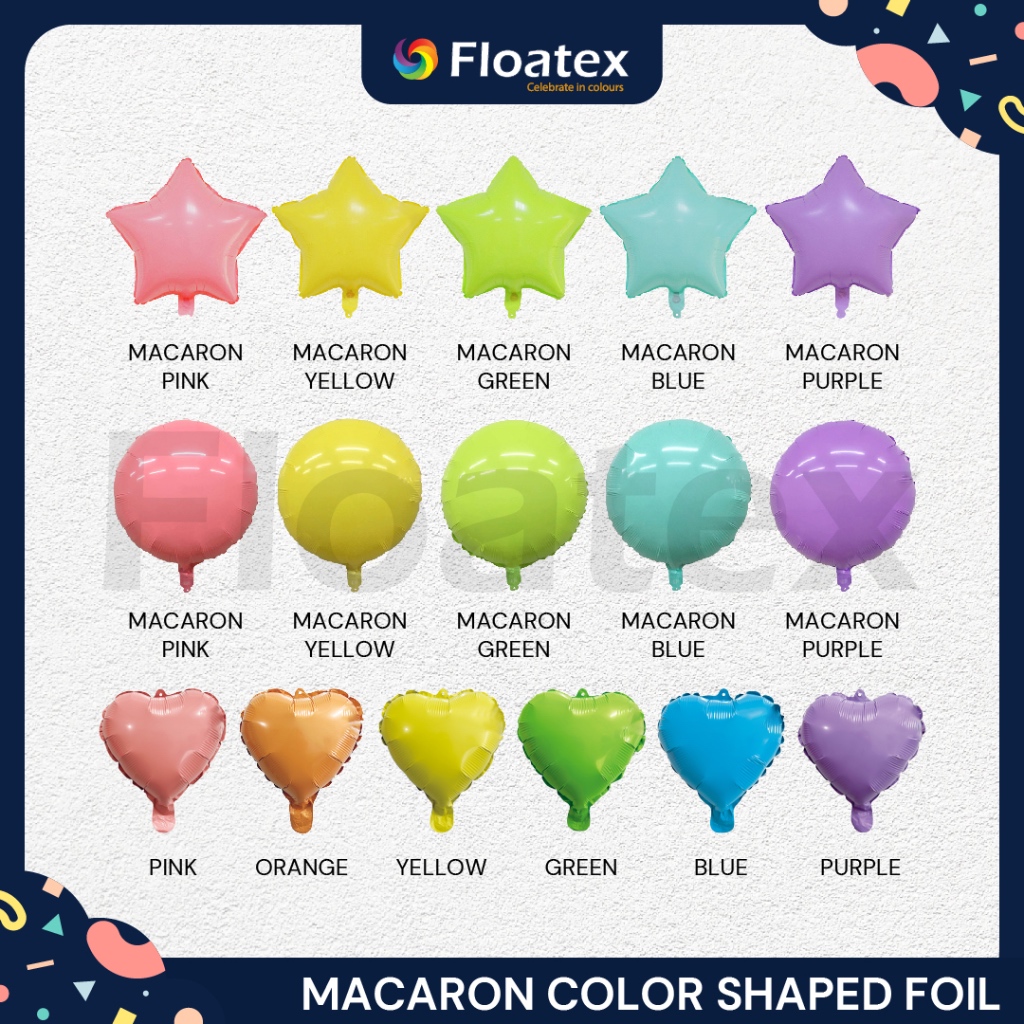 (Ready Stock)18 INCH Macaron Color Round/Star Shape Foil Balloon ...