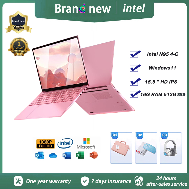 New laptop Rose Gold 15.6 "IPS 1920*1080 2023 New Intel N95 16G RAM ...