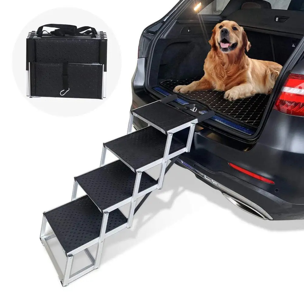 Portable Dog Car Step Stairs Lightweight Folding Pet Ladder For Car SUV ...