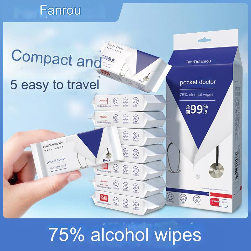 Alcohol Wipes Alcohol Wet Tissue 75% Mini Pack Disinfectant Wipes 消毒纸巾 ...