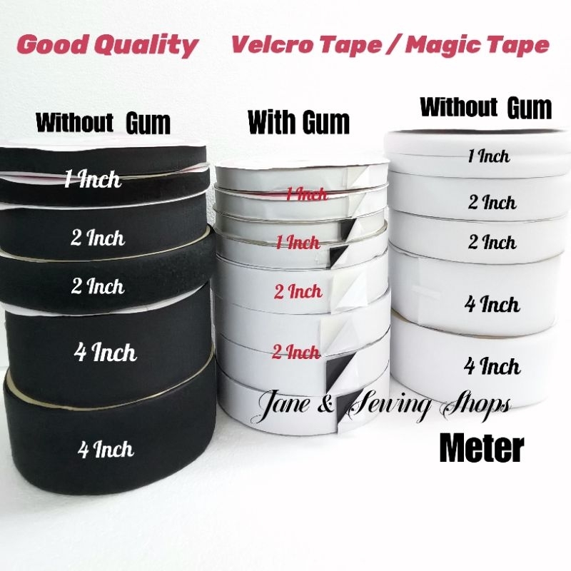 [ Meter ] Velcro Tape / Magic Tape Hook & Loop With Gum And Without Gum ...