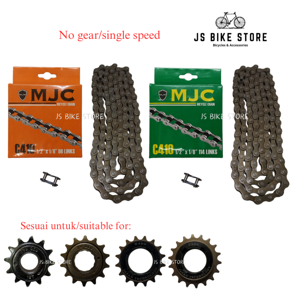 Rantai basikal bicycle chain single speed no gear 98L/114L | Shopee ...