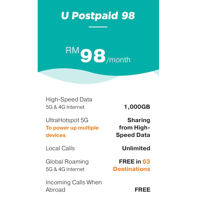 UMOBILE POSTPAID 98 (1000GB) 4G/5G | Shopee Malaysia